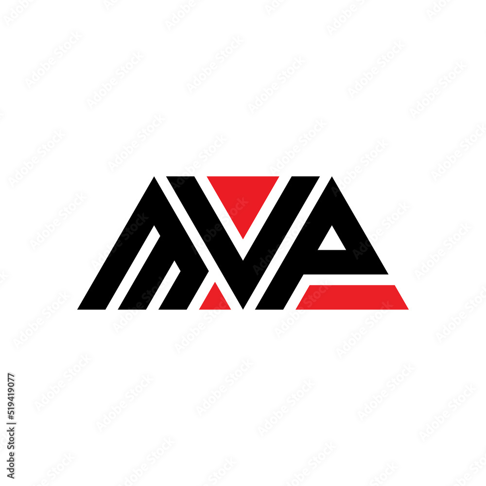 MVP triangle letter logo design with triangle shape. MVP triangle logo ...