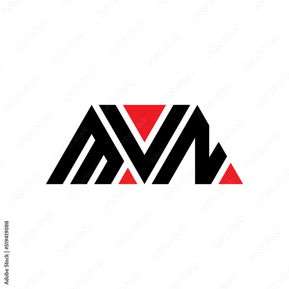 MVN triangle letter logo design with triangle shape. MVN triangle logo ...