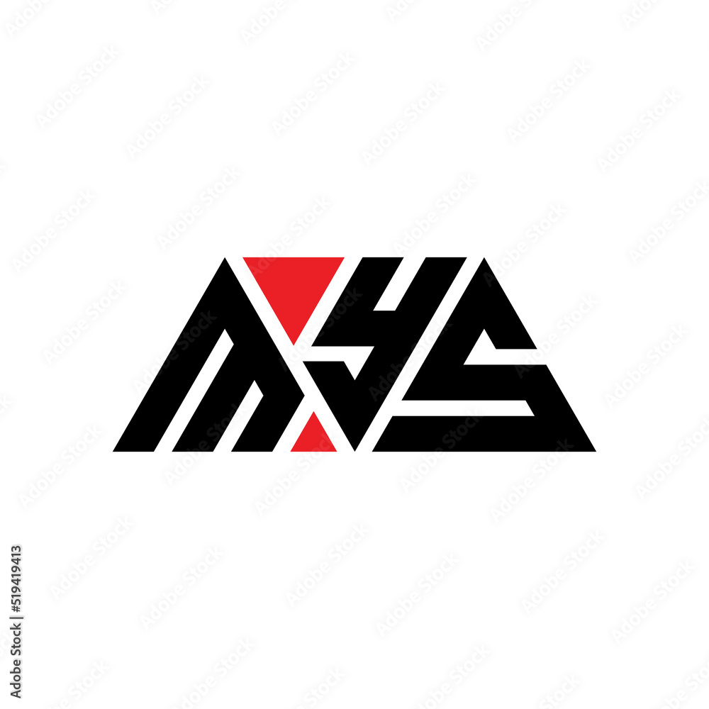MYS triangle letter logo design with triangle shape. MYS triangle logo ...