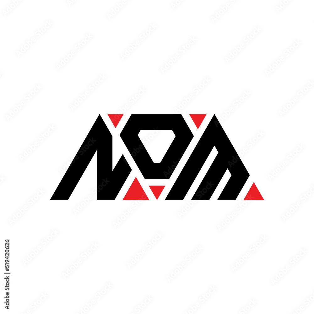 NOM triangle letter logo design with triangle shape. NOM triangle logo ...