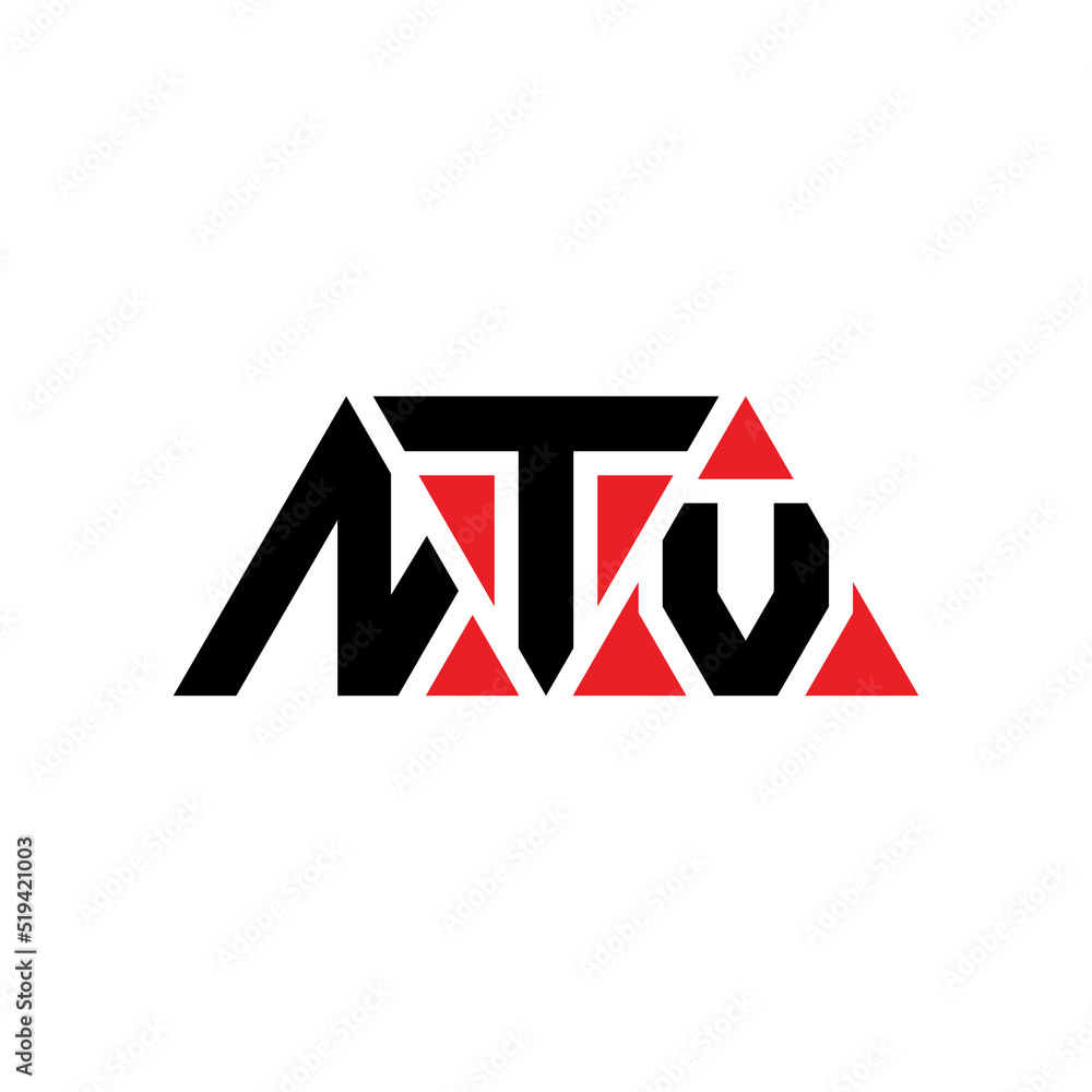 NTV triangle letter logo design with triangle shape. NTV triangle logo ...