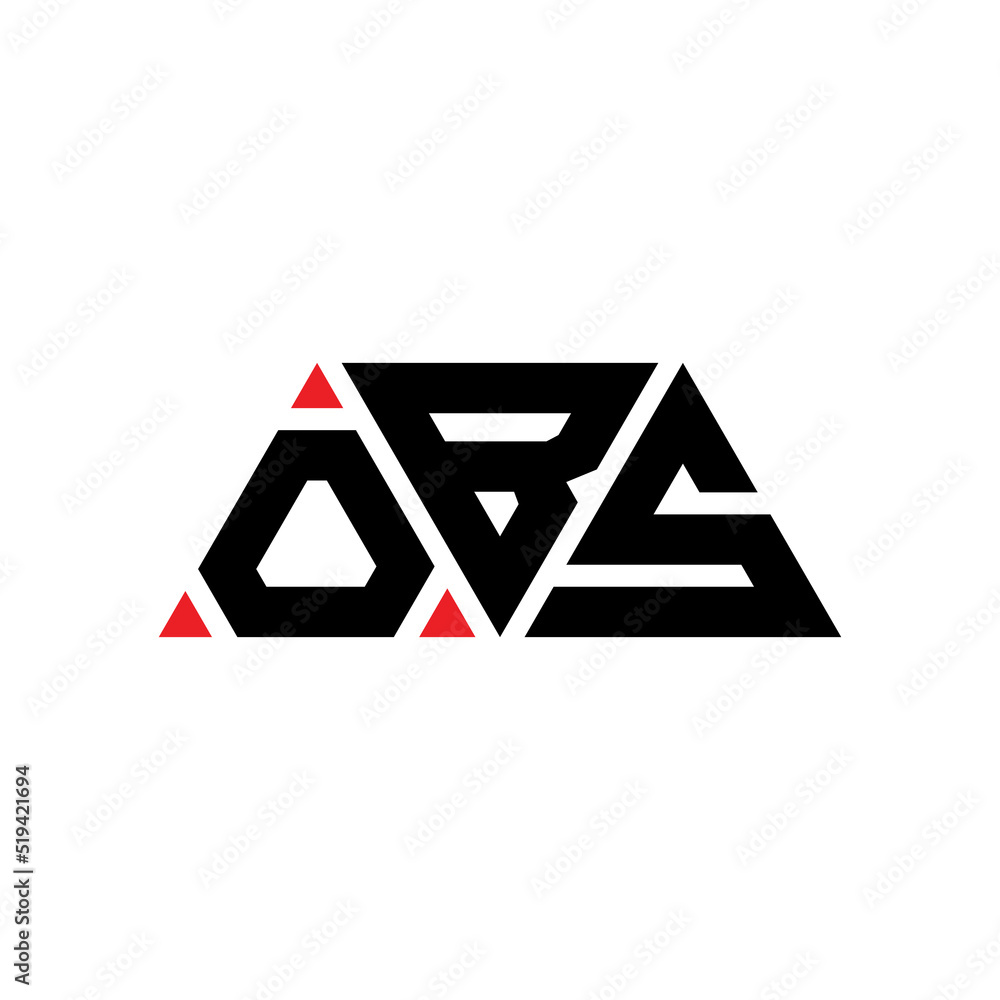 OBS triangle letter logo design with triangle shape. OBS triangle logo ...