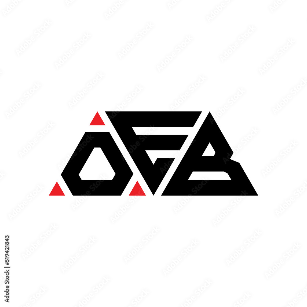 OEB triangle letter logo design with triangle shape. OEB triangle logo ...