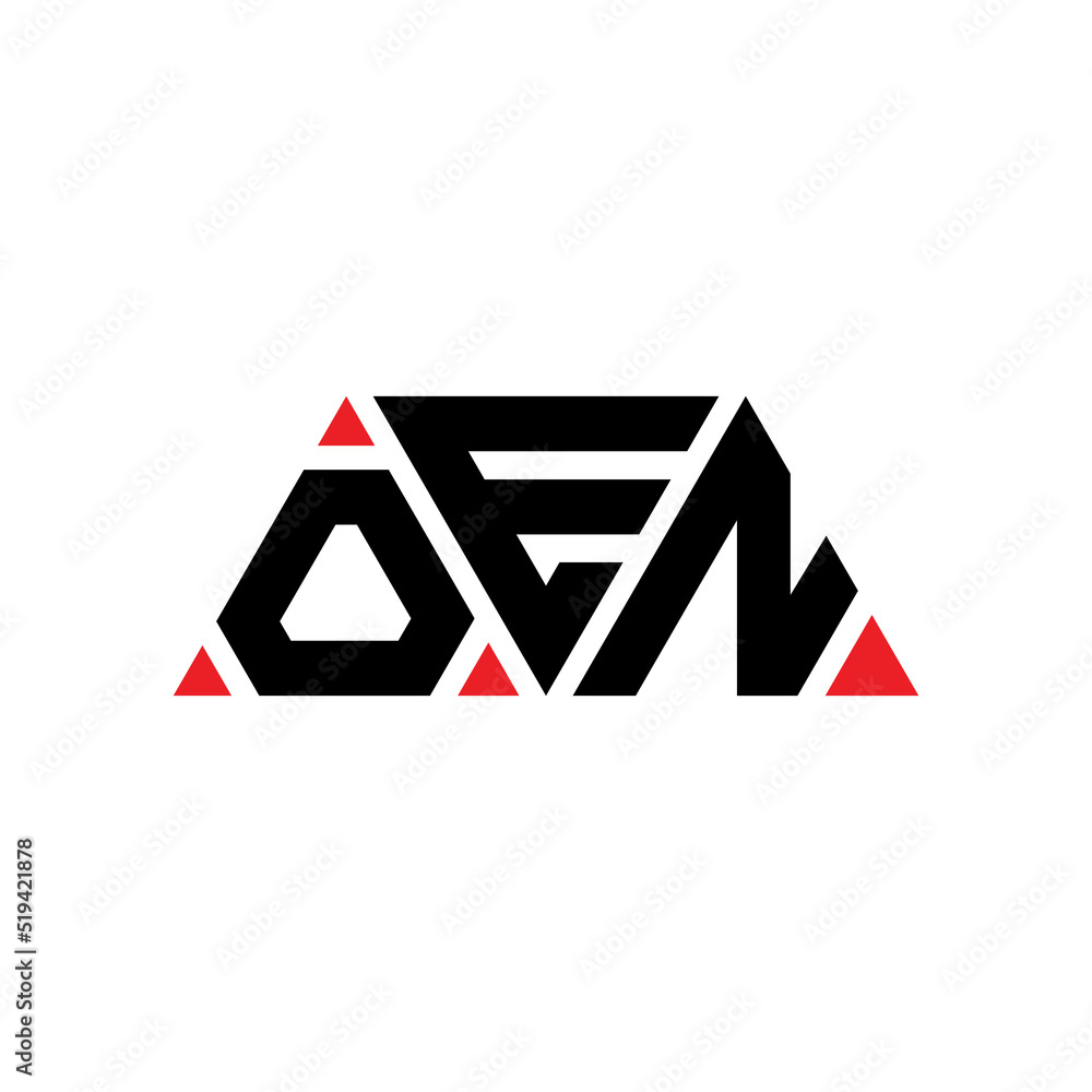 OEN triangle letter logo design with triangle shape. OEN triangle logo ...