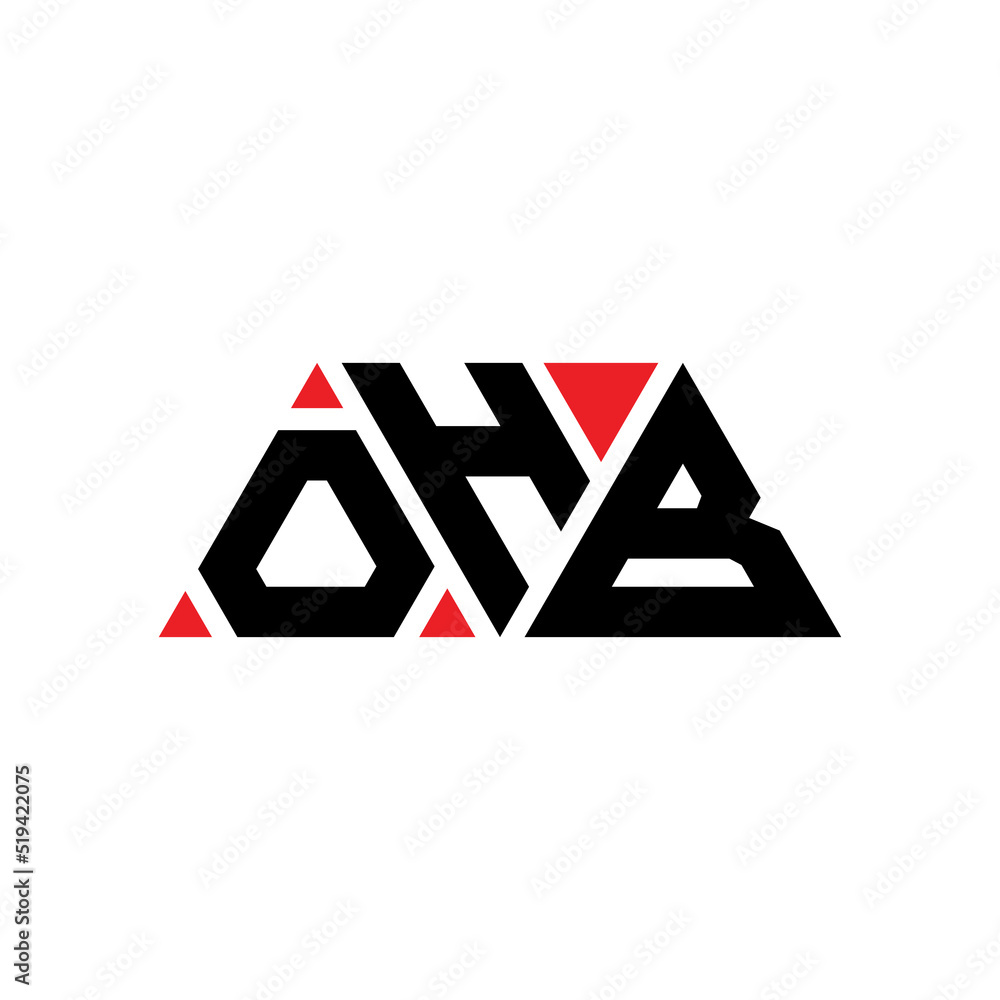 OHB triangle letter logo design with triangle shape. OHB triangle logo ...