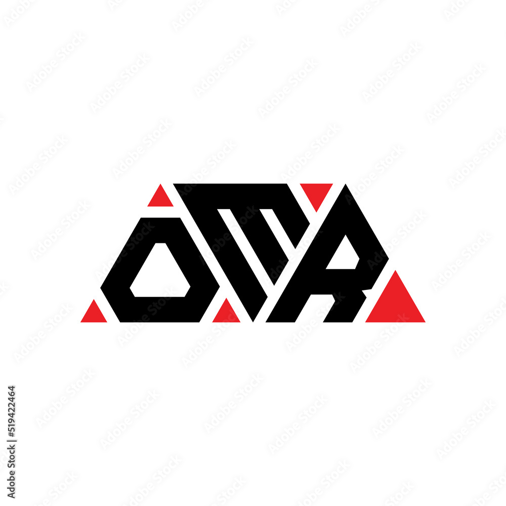 OMR triangle letter logo design with triangle shape. OMR triangle logo ...