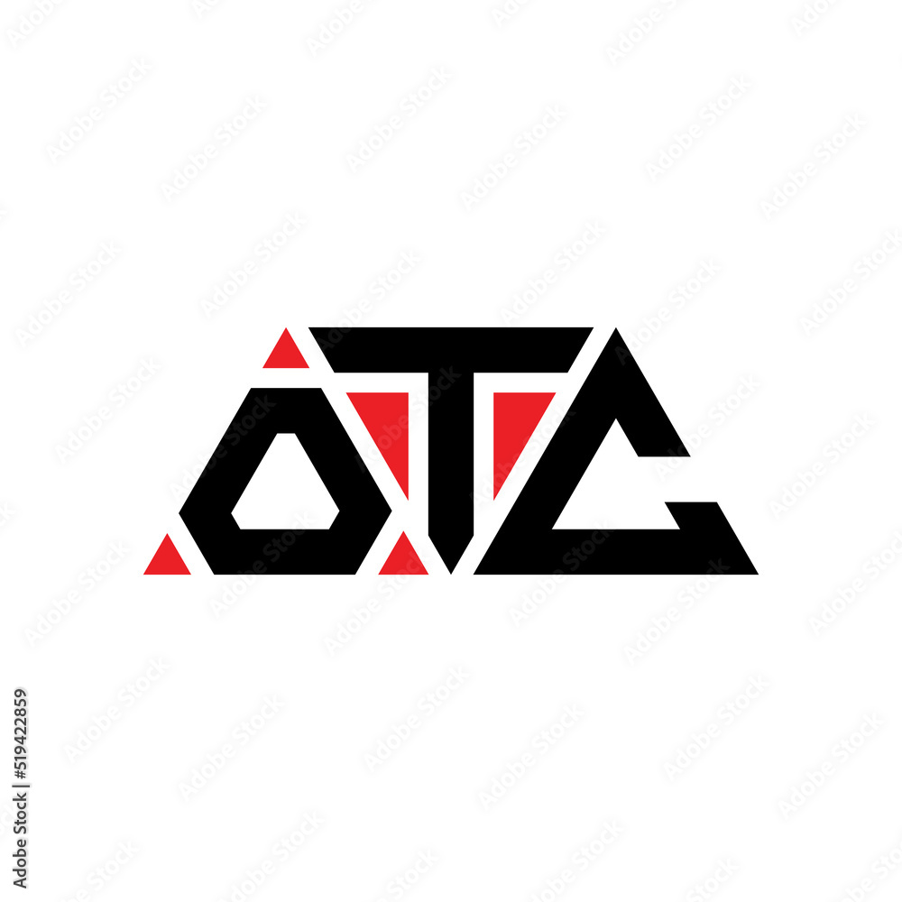 OTC triangle letter logo design with triangle shape. OTC triangle logo ...