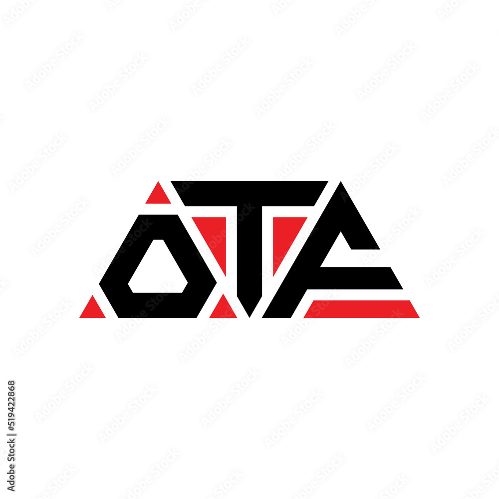 OTf triangle letter logo design with triangle shape. OTf triangle logo ...
