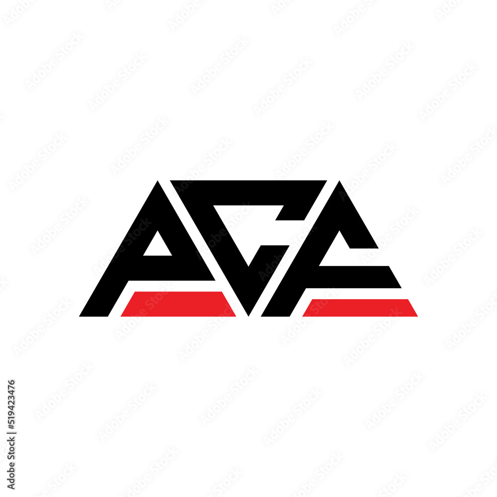 PCF triangle letter logo design with triangle shape. PCF triangle logo ...