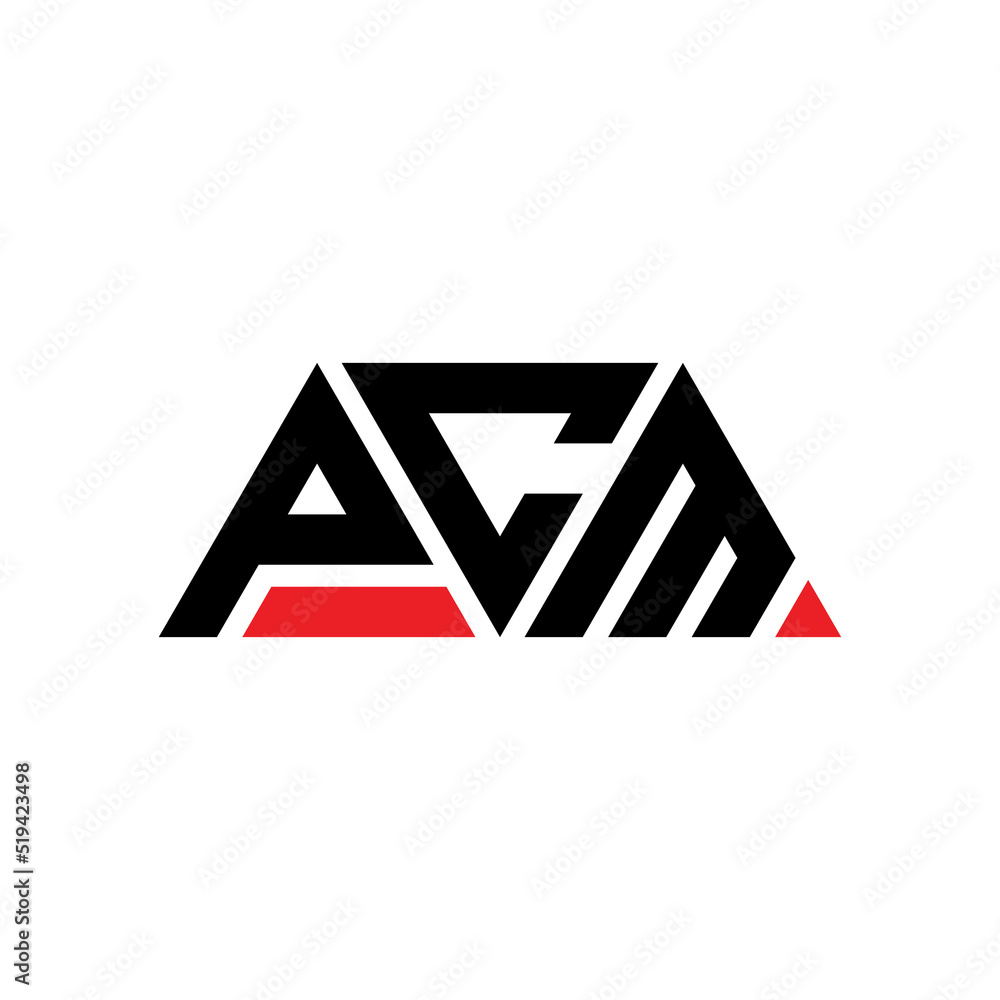 PCM triangle letter logo design with triangle shape. PCM triangle logo ...