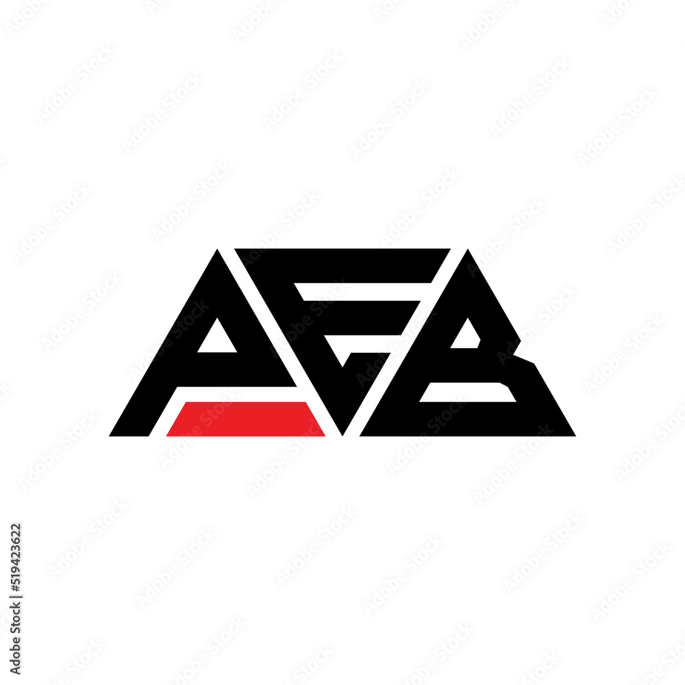 PEB triangle letter logo design with triangle shape. PEB triangle logo ...