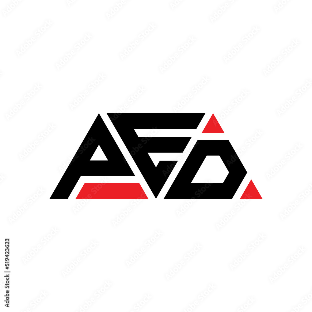 PED triangle letter logo design with triangle shape. PED triangle logo ...