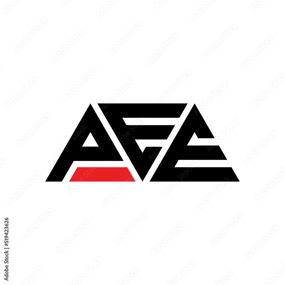 PEE triangle letter logo design with triangle shape. PEE triangle logo ...