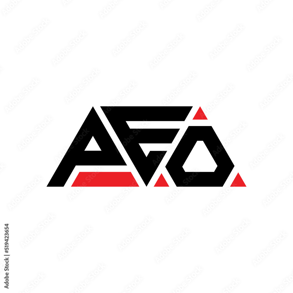 PEO triangle letter logo design with triangle shape. PEO triangle logo ...