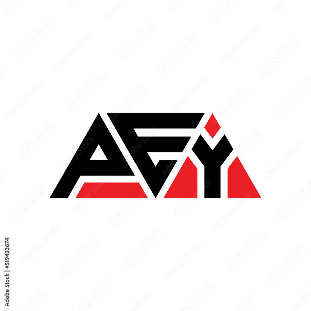 PEY triangle letter logo design with triangle shape. PEY triangle logo ...