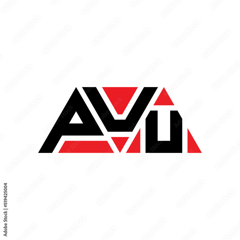 PUU triangle letter logo design with triangle shape. PUU triangle logo ...