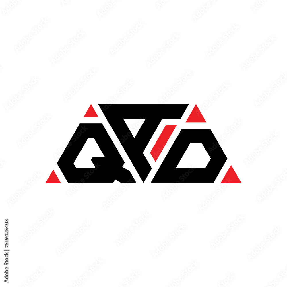 QAD triangle letter logo design with triangle shape. QAD triangle logo ...