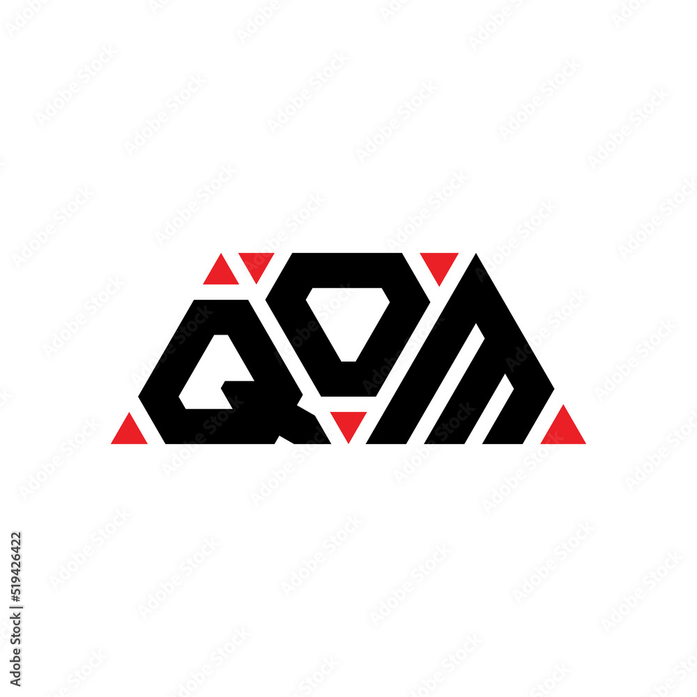 QOM triangle letter logo design with triangle shape. QOM triangle logo ...
