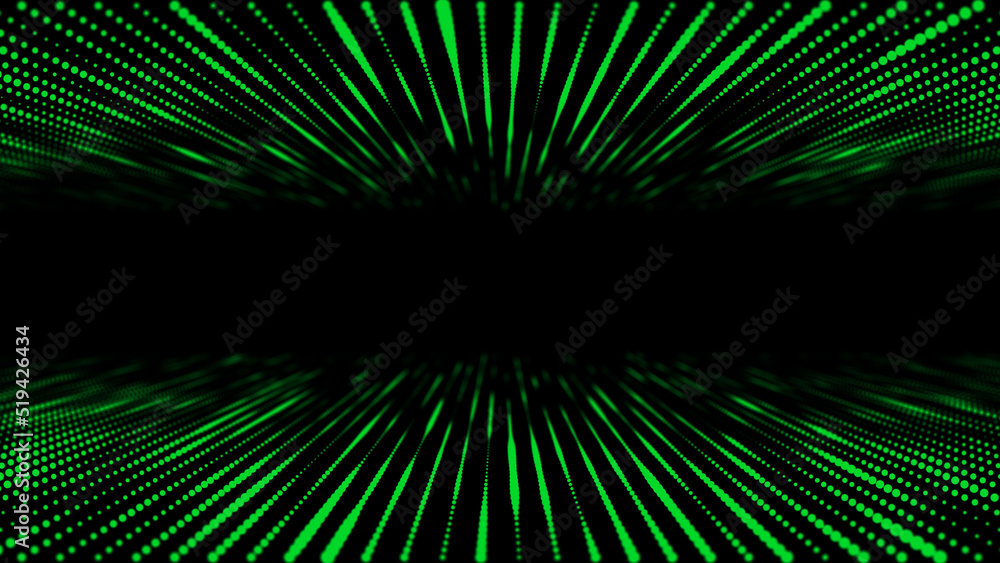 Matrix texture of green color halftone dots. Futuristic abstract background. Particle pattern ...
