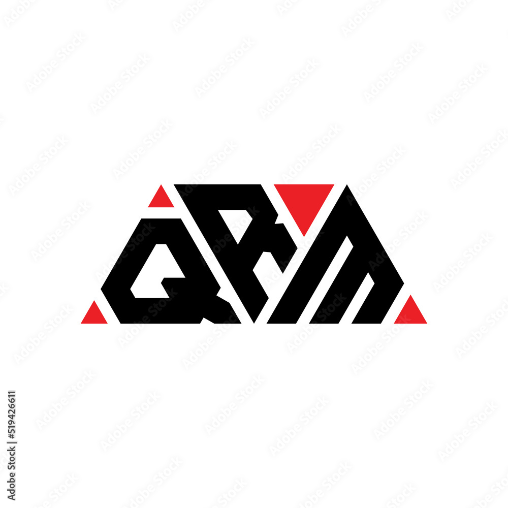 QRM triangle letter logo design with triangle shape. QRM triangle logo ...