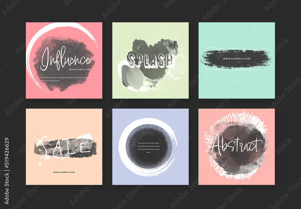 Creative Post Layouts Abstract Design Elements Stock Template | Adobe Stock