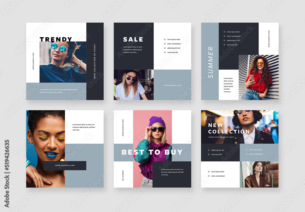 Trendy Urban Posts with Strong Shapes Stock Template | Adobe Stock