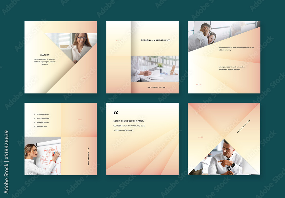 Elegant Social Media Layouts for Corporation Stock Template | Adobe Stock