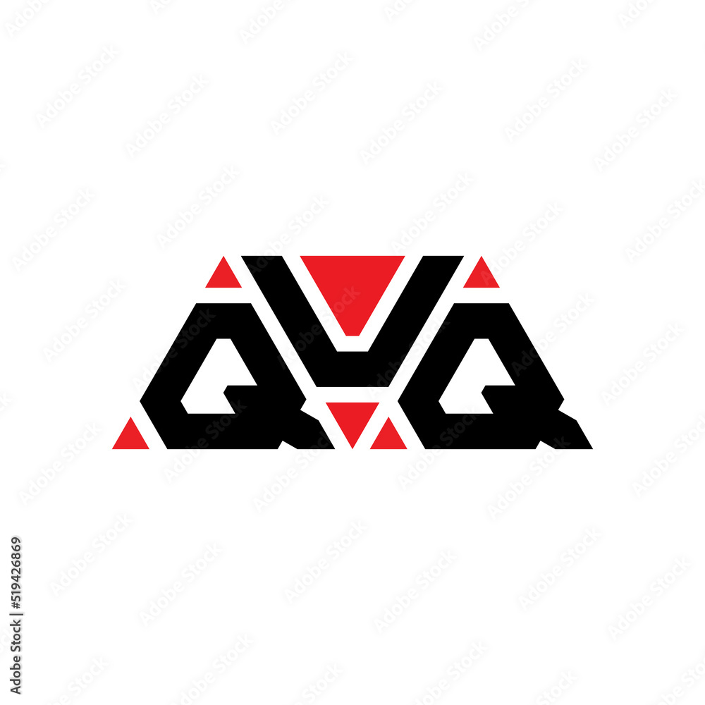 QUQ triangle letter logo design with triangle shape. QUQ triangle logo ...
