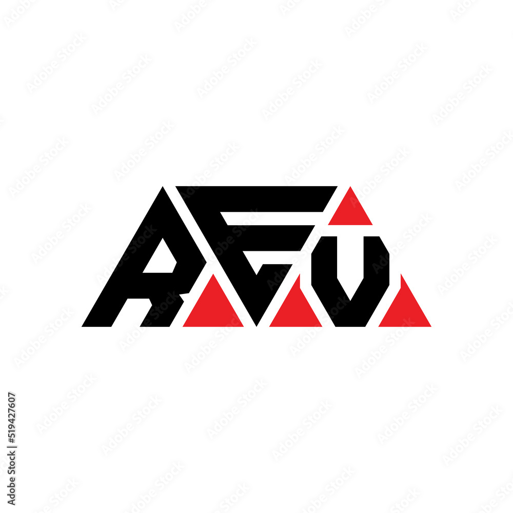 REV triangle letter logo design with triangle shape. REV triangle logo ...
