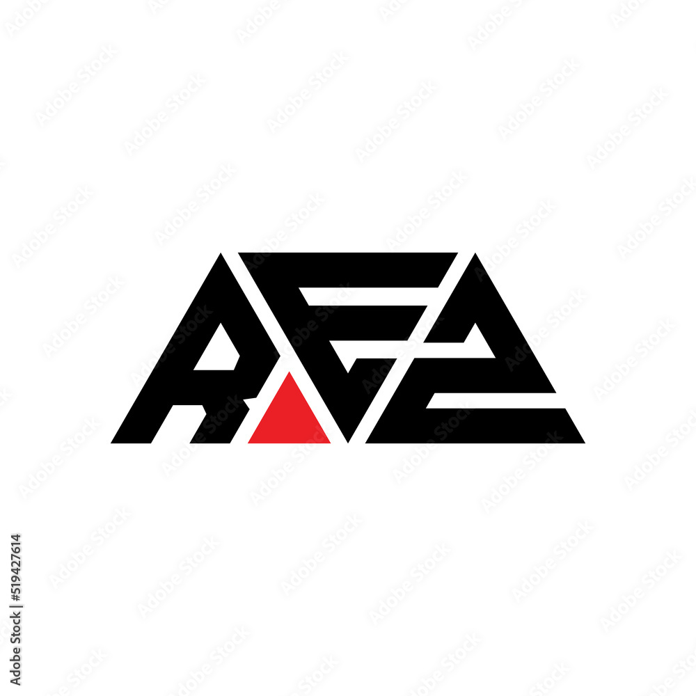 REZ triangle letter logo design with triangle shape. REZ triangle logo ...