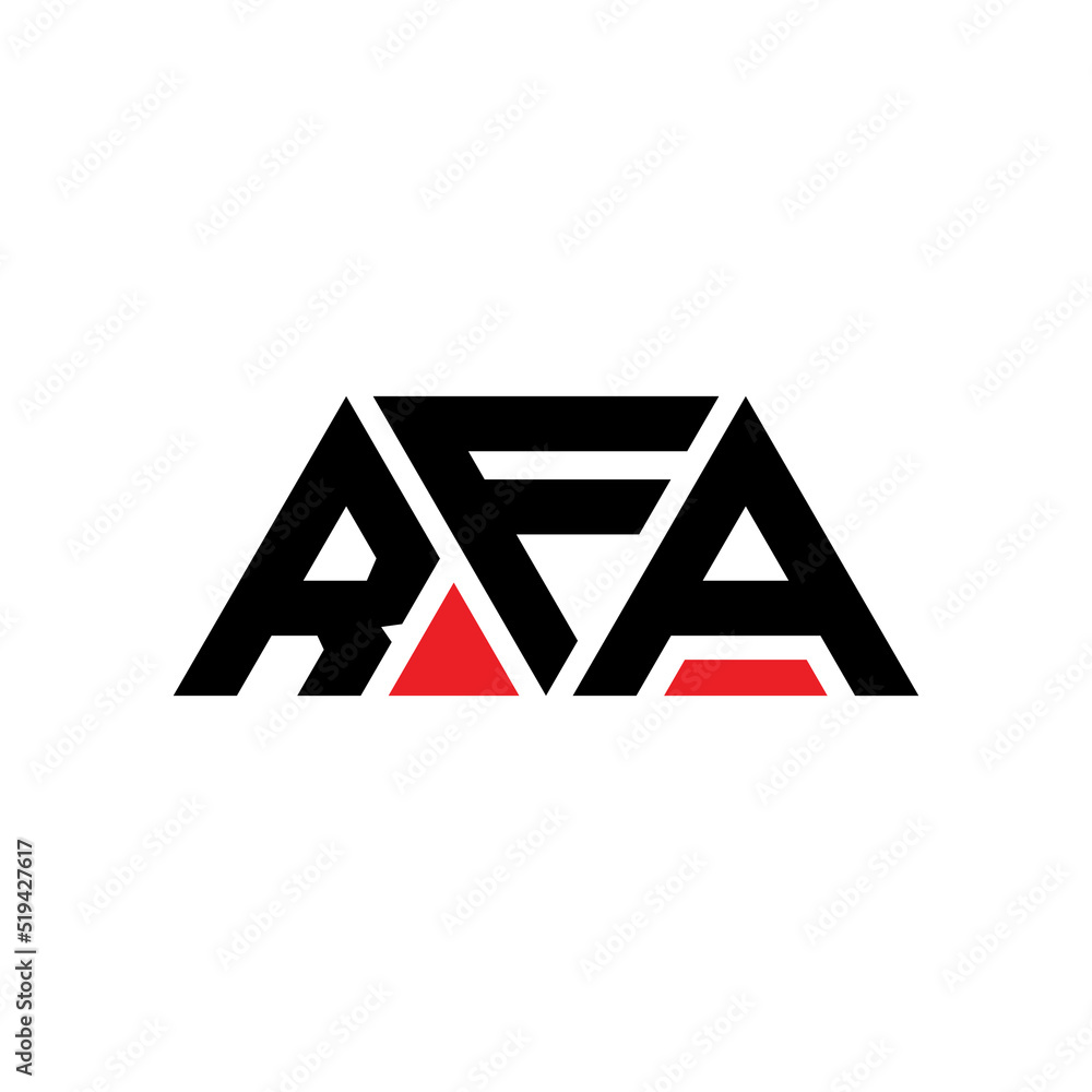 RFA triangle letter logo design with triangle shape. RFA triangle logo ...