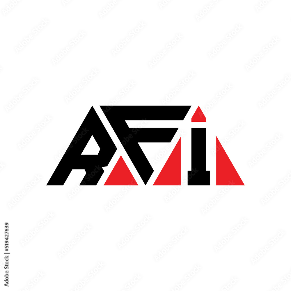 RFI triangle letter logo design with triangle shape. RFI triangle logo ...