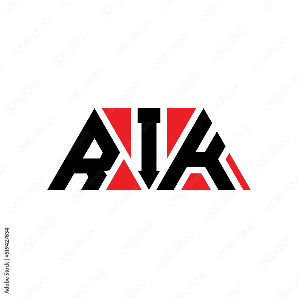 RIK triangle letter logo design with triangle shape. RIK triangle logo ...