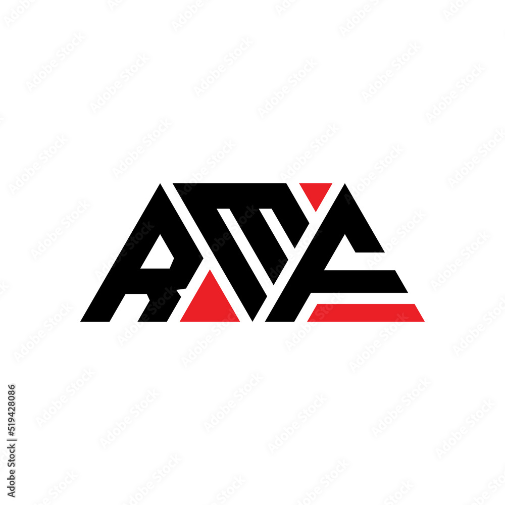RMF triangle letter logo design with triangle shape. RMF triangle logo ...