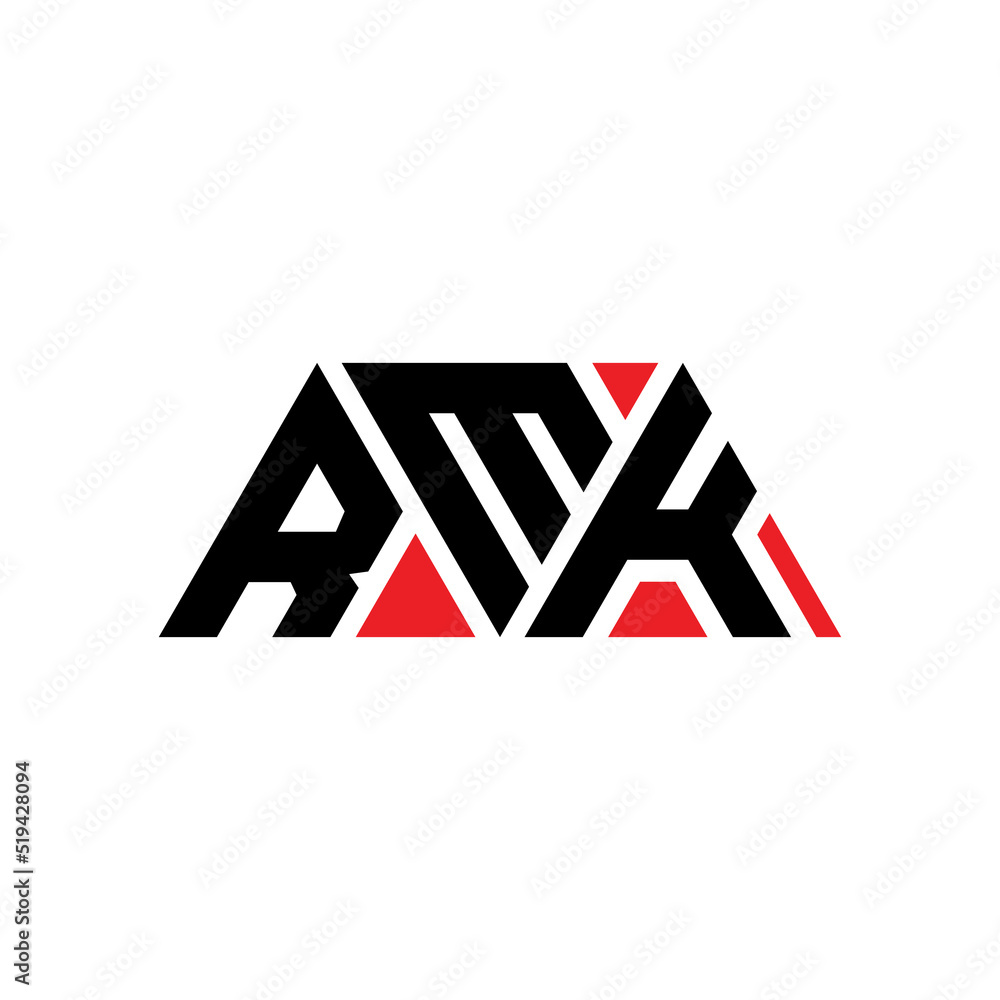 Vetor de RMK triangle letter logo design with triangle shape. RMK ...