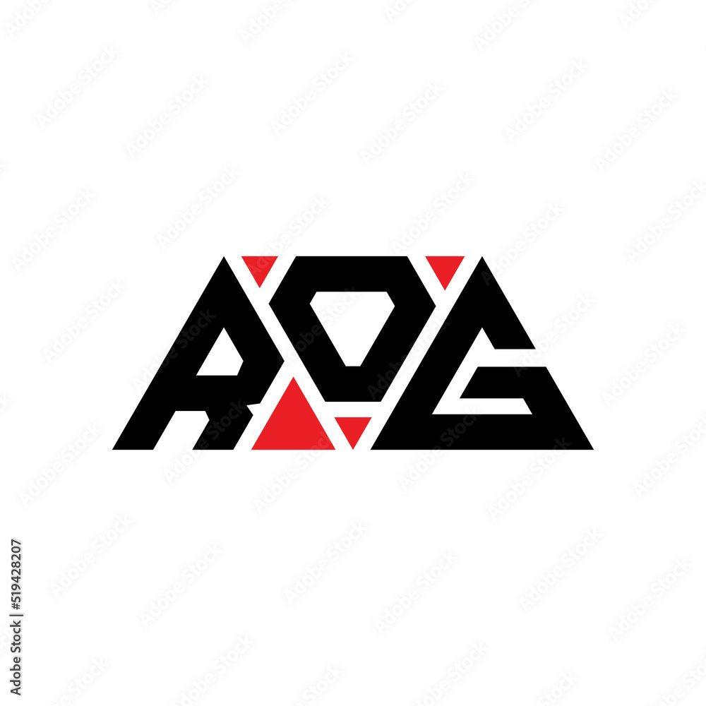ROG triangle letter logo design with triangle shape. ROG triangle logo ...
