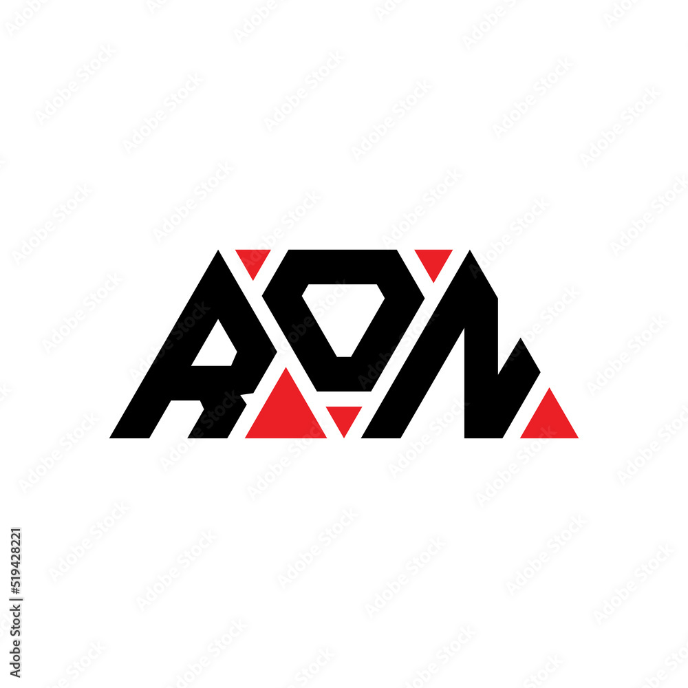 RON triangle letter logo design with triangle shape. RON triangle logo ...