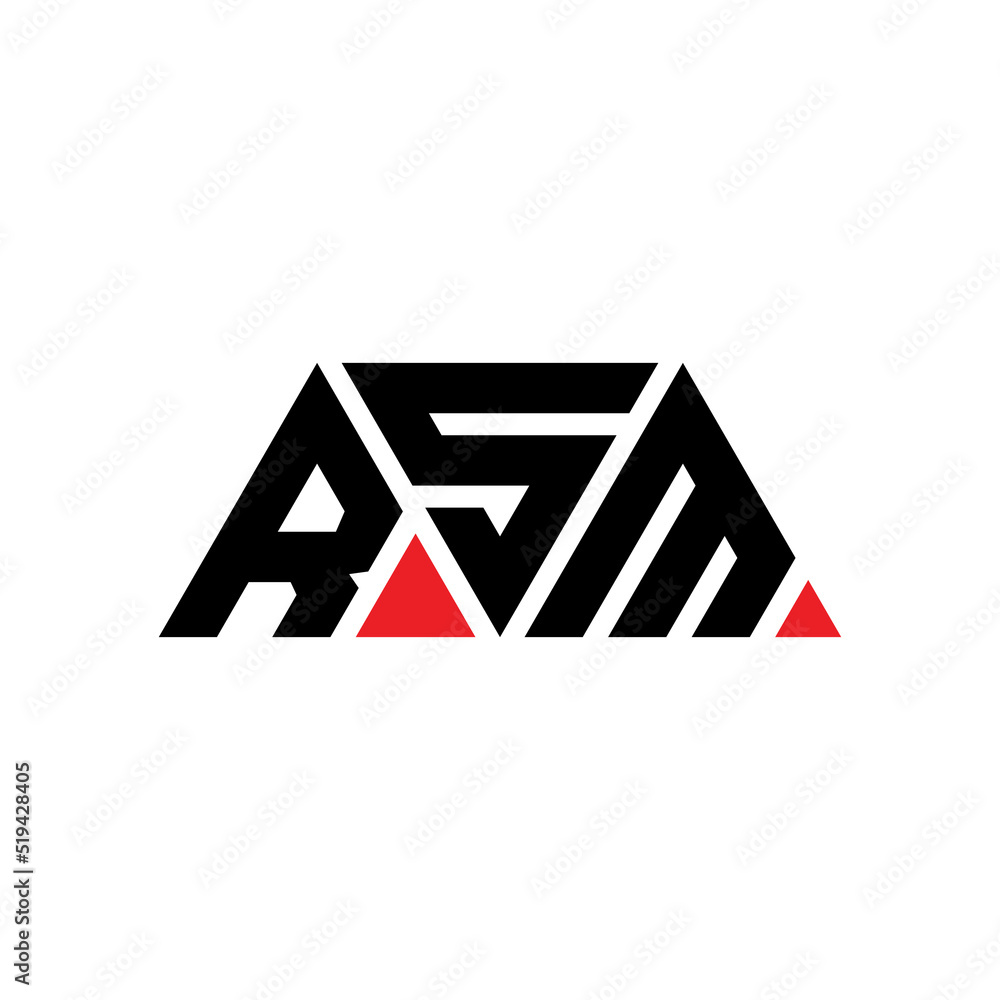 RSM triangle letter logo design with triangle shape. RSM triangle logo ...
