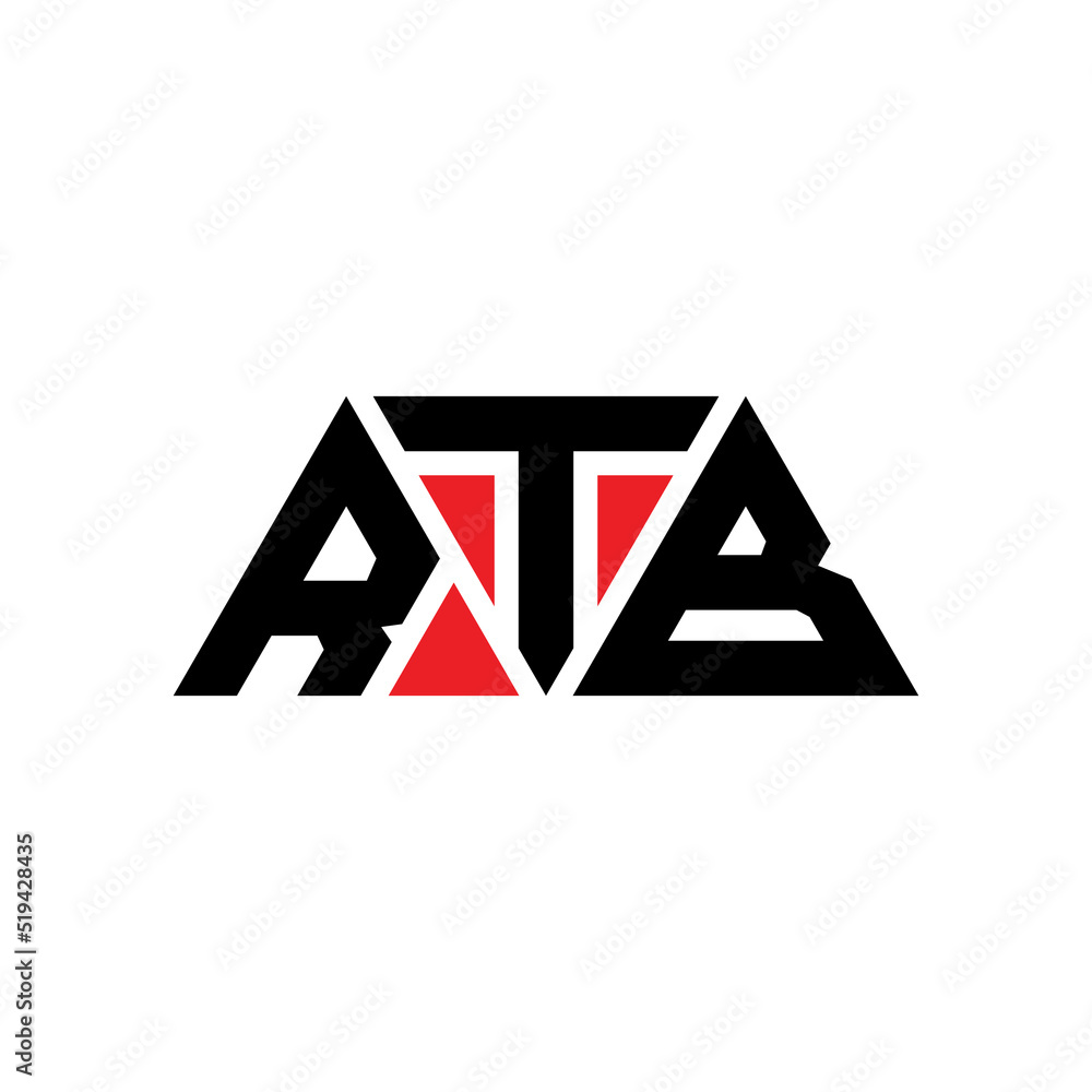 RTB triangle letter logo design with triangle shape. RTB triangle logo ...
