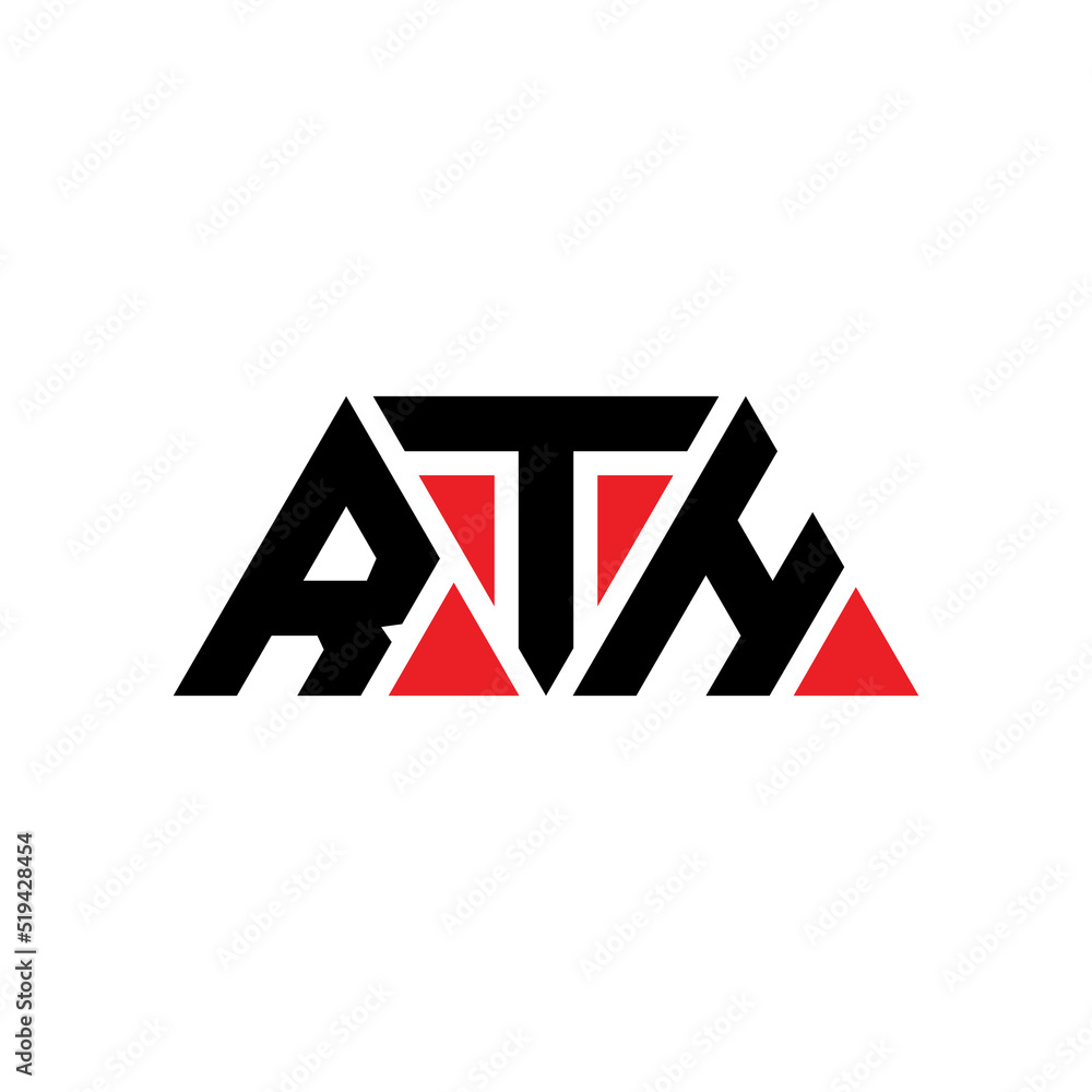 RTH triangle letter logo design with triangle shape. RTH triangle logo ...