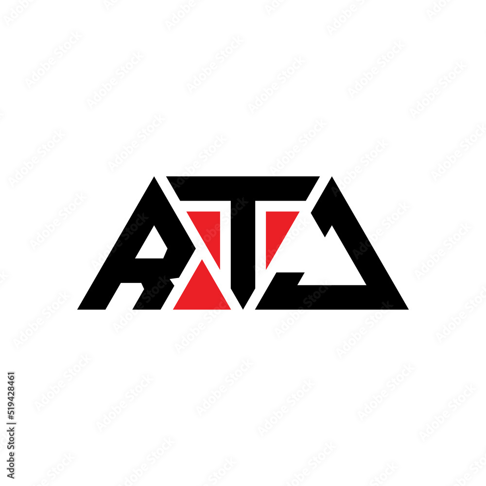 RTJ triangle letter logo design with triangle shape. RTJ triangle logo ...