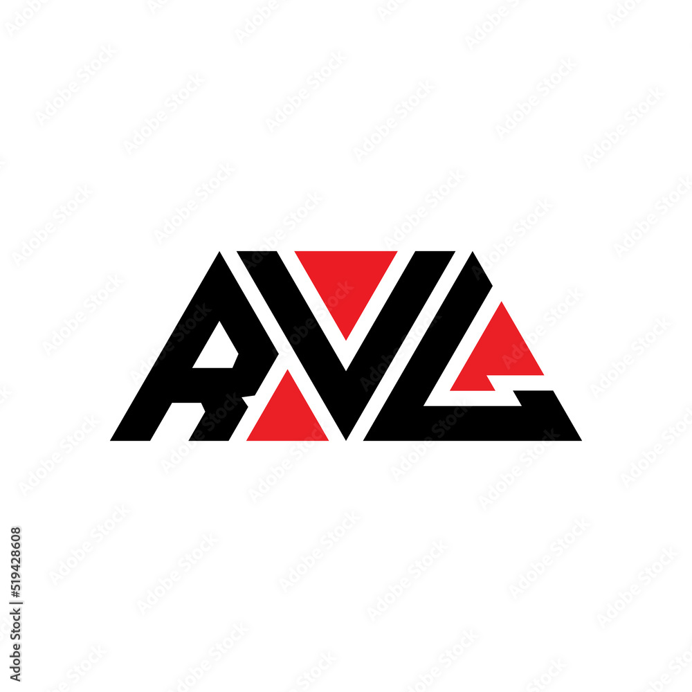 RVL triangle letter logo design with triangle shape. RVL triangle logo ...