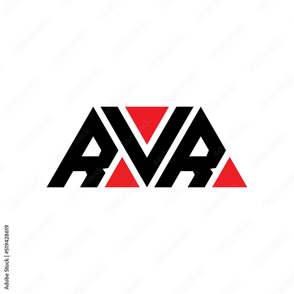 RVR triangle letter logo design with triangle shape. RVR triangle logo ...