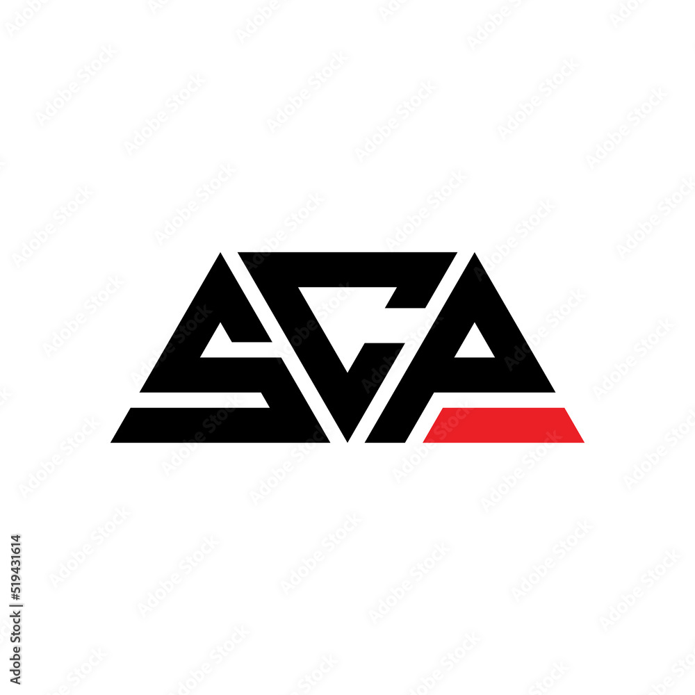 SCP triangle letter logo design with triangle shape. SCP triangle logo ...