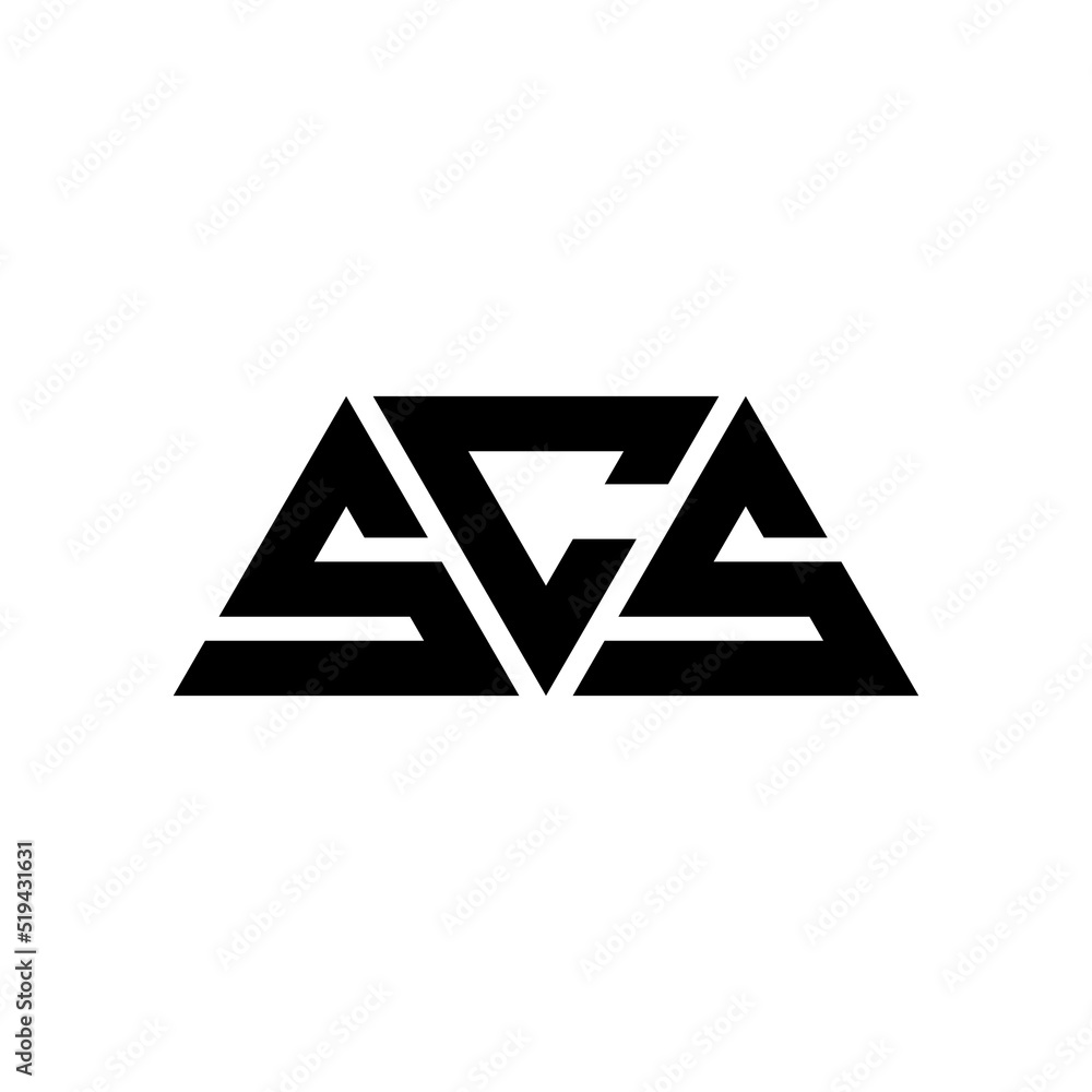 SCS triangle letter logo design with triangle shape. SCS triangle logo ...