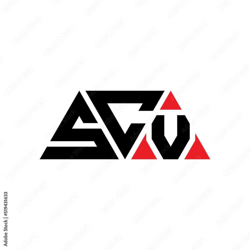 SCV triangle letter logo design with triangle shape. SCV triangle logo ...