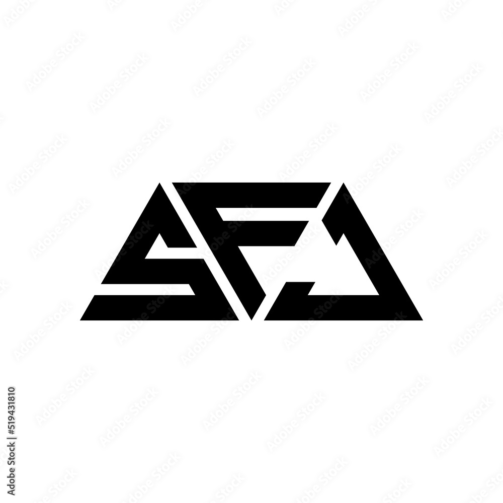 SFJ triangle letter logo design with triangle shape. SFJ triangle logo ...