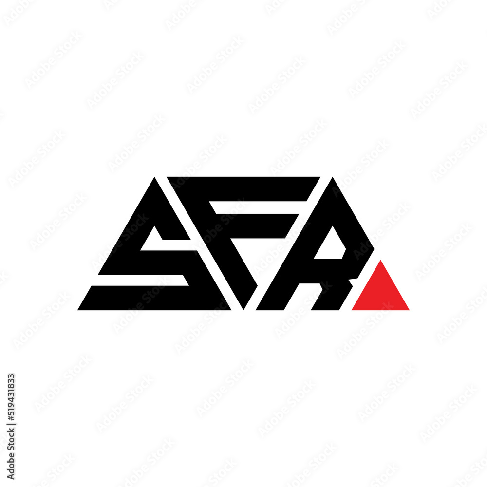 SFR triangle letter logo design with triangle shape. SFR triangle logo ...