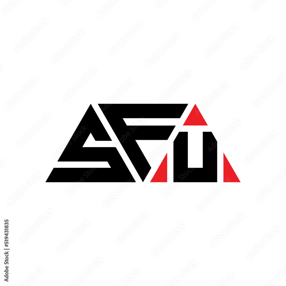 SFU triangle letter logo design with triangle shape. SFU triangle logo ...