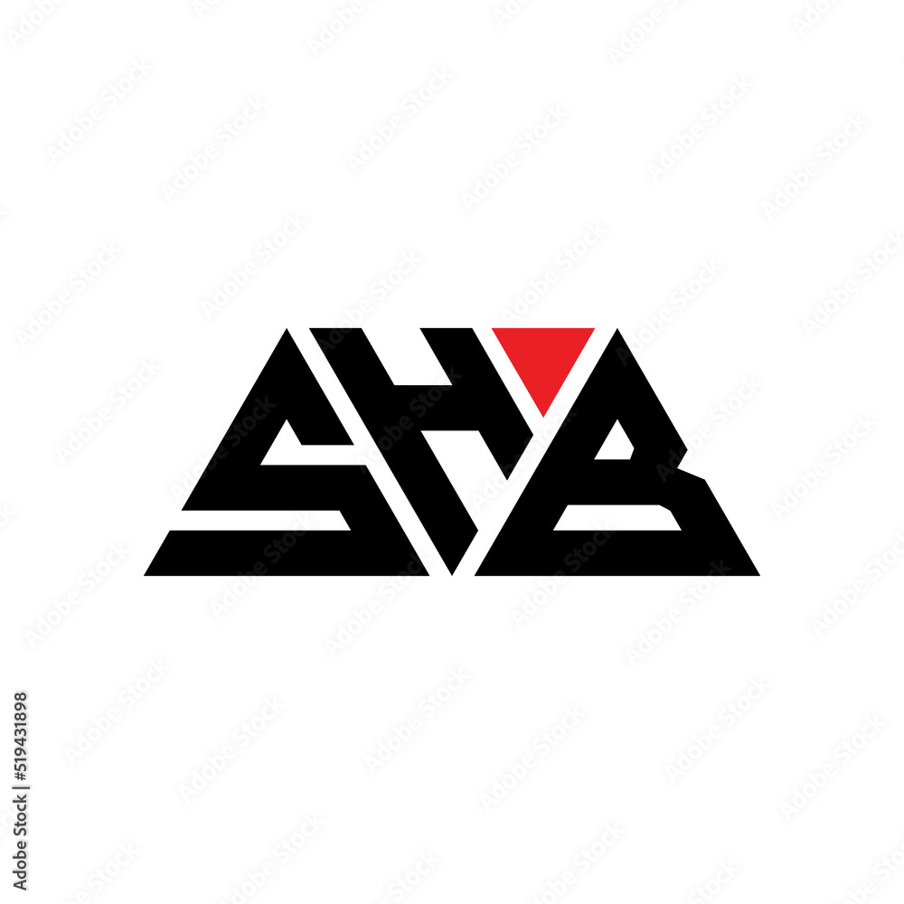 SHB triangle letter logo design with triangle shape. SHB triangle logo ...